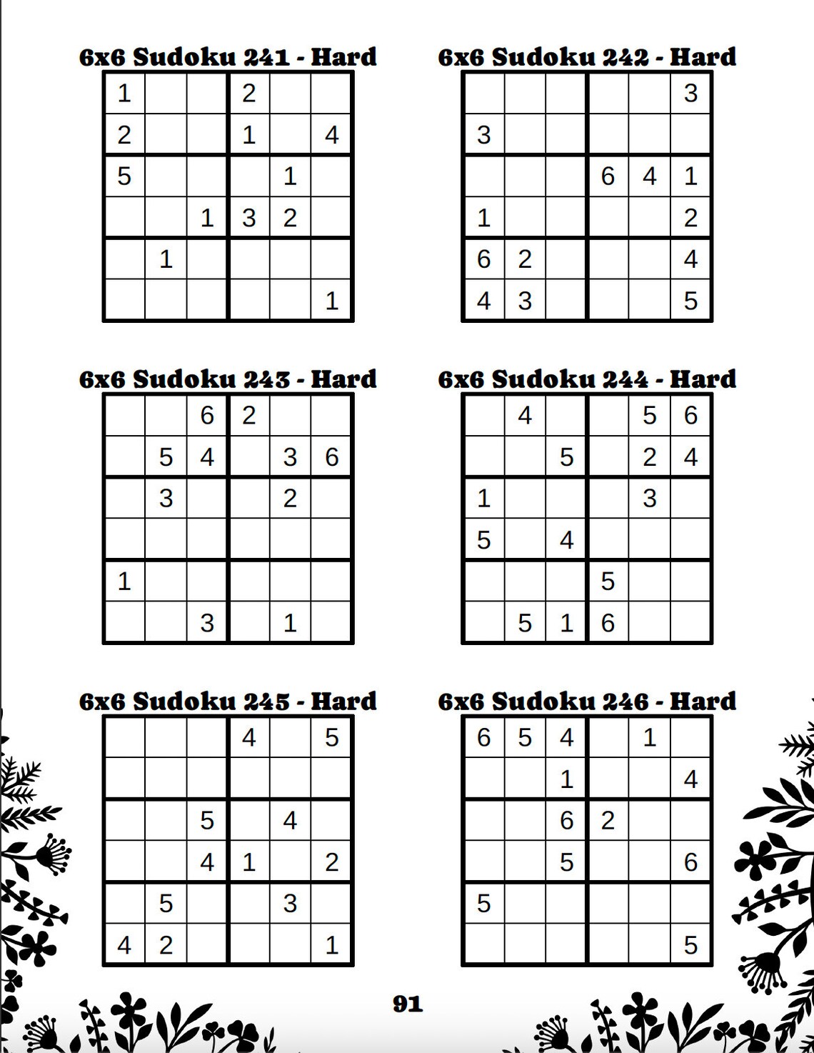 Sudoku Variants | 4x4, 6x6, 9x9 Sudokus - Easy, Medium, Hard | 600 Printable Puzzles With ...