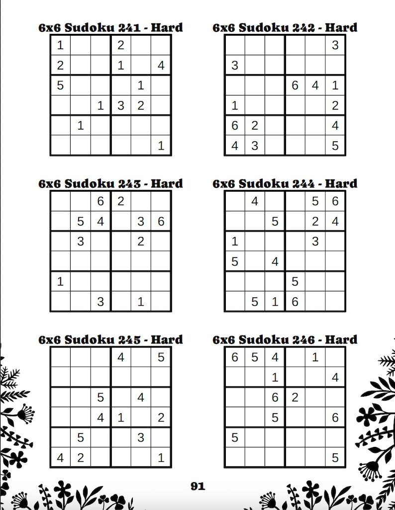 Sudoku Variants | 4x4, 6x6, 9x9 Sudokus - Easy, Medium, Hard | 600 ...