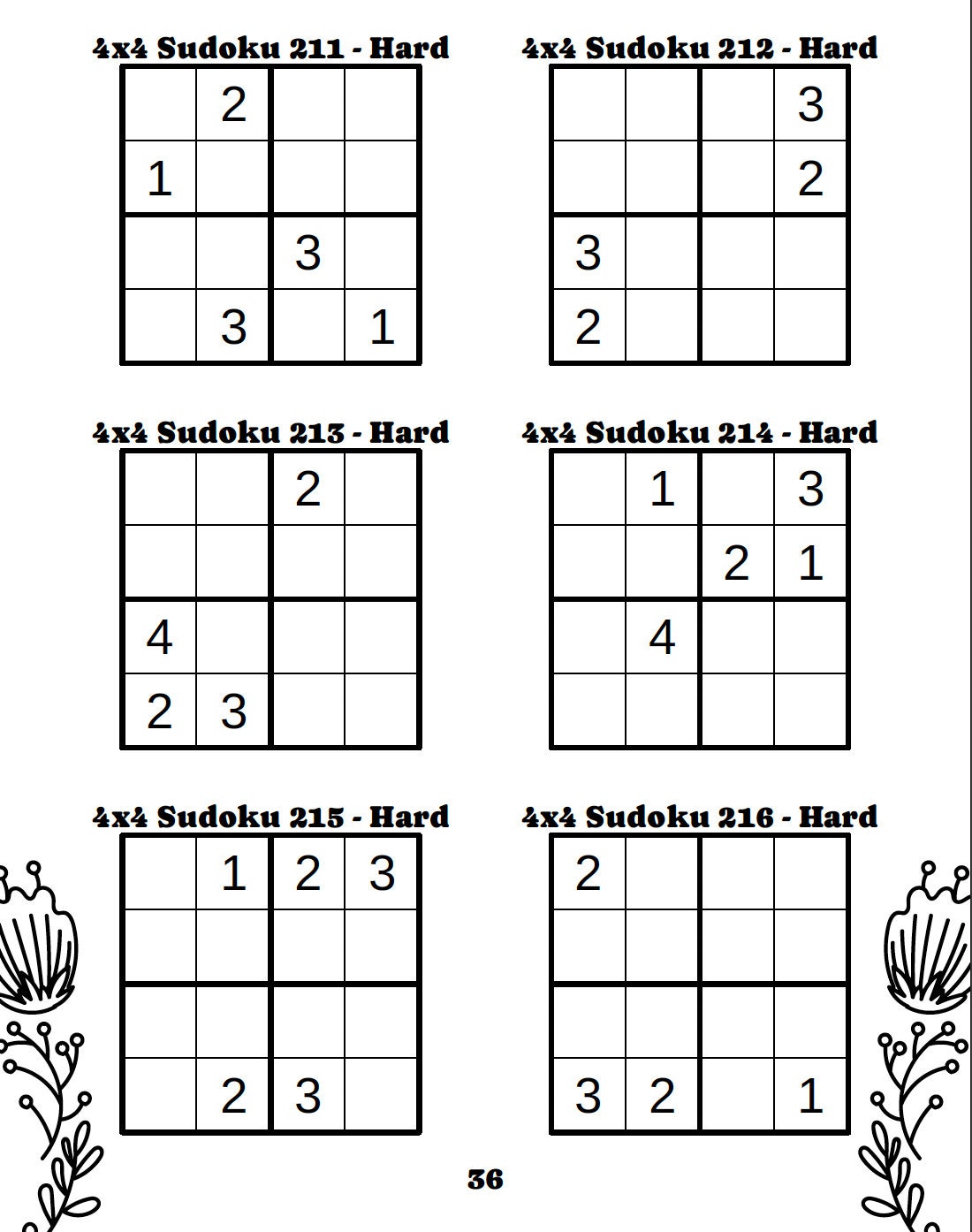 Variantes de Sudoku Sudokus 4x4, 6x6, 9x9: fácil, medio, difícil 600 ...