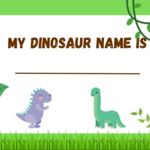 Whats My Dinosaur Name? Dinosaur Theme Party Name Generator Dinosaur ...
