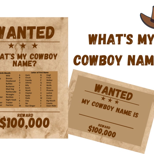 Cowboy Name - Etsy