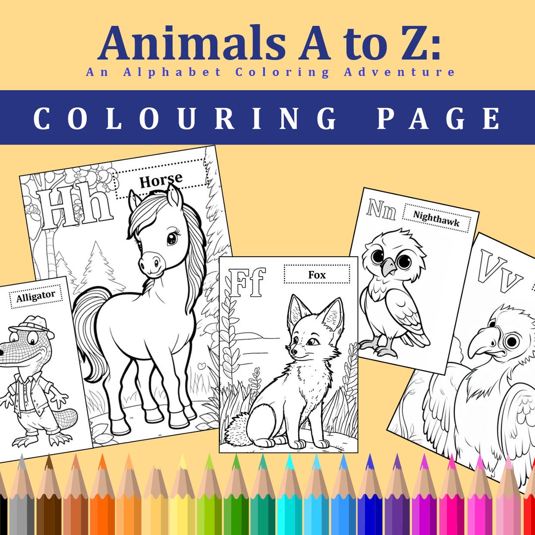 Animals A to Z Instant Download, Printable Colouring Sheets, a Great ...