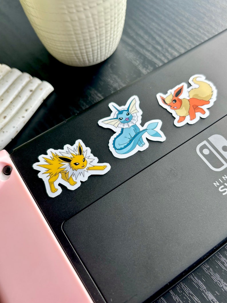 Pokemon Waterproof Stickers Eeveelutions Jolteon Flareon - Etsy