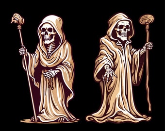 Vector Illustration of a Retro Vintage Skeleton Man With a - Etsy