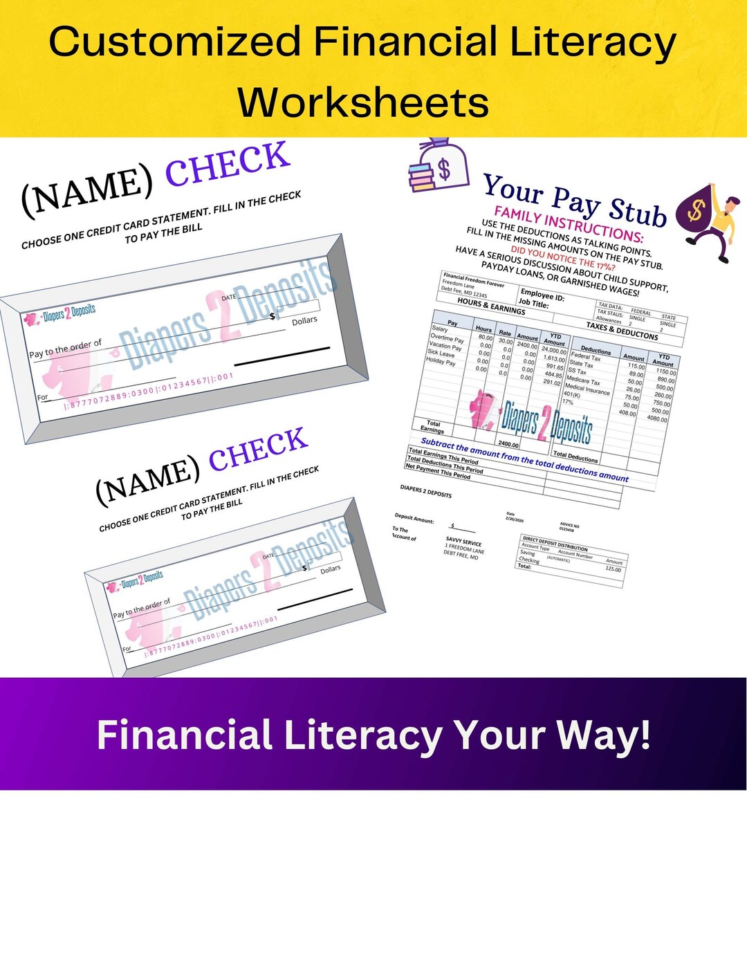 Customized Money Worksheets | Financial Literacy for Kids | Money ...