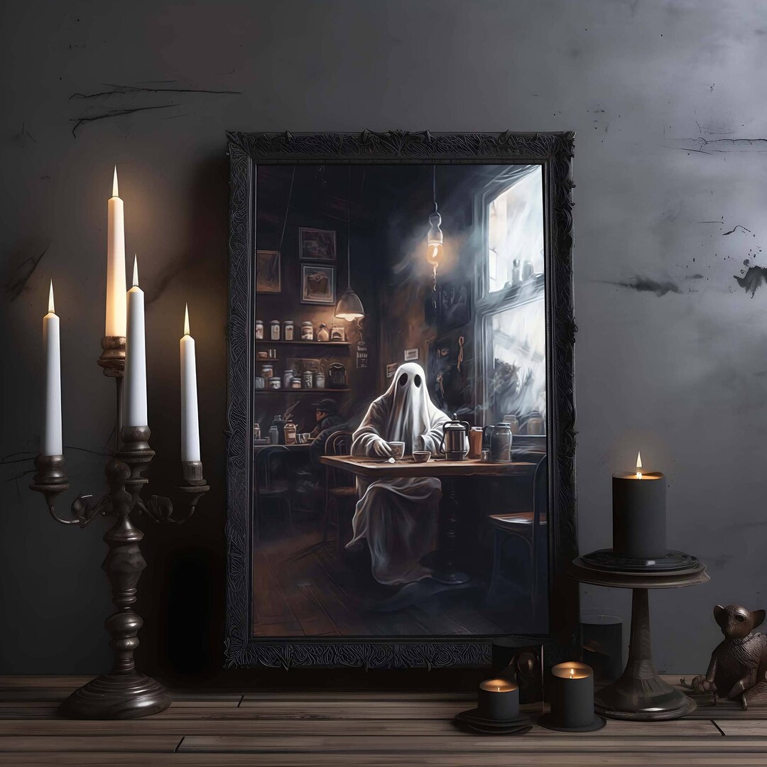 Ghost on the Swing Poster Sheeted Ghost Art Print Cute - Etsy