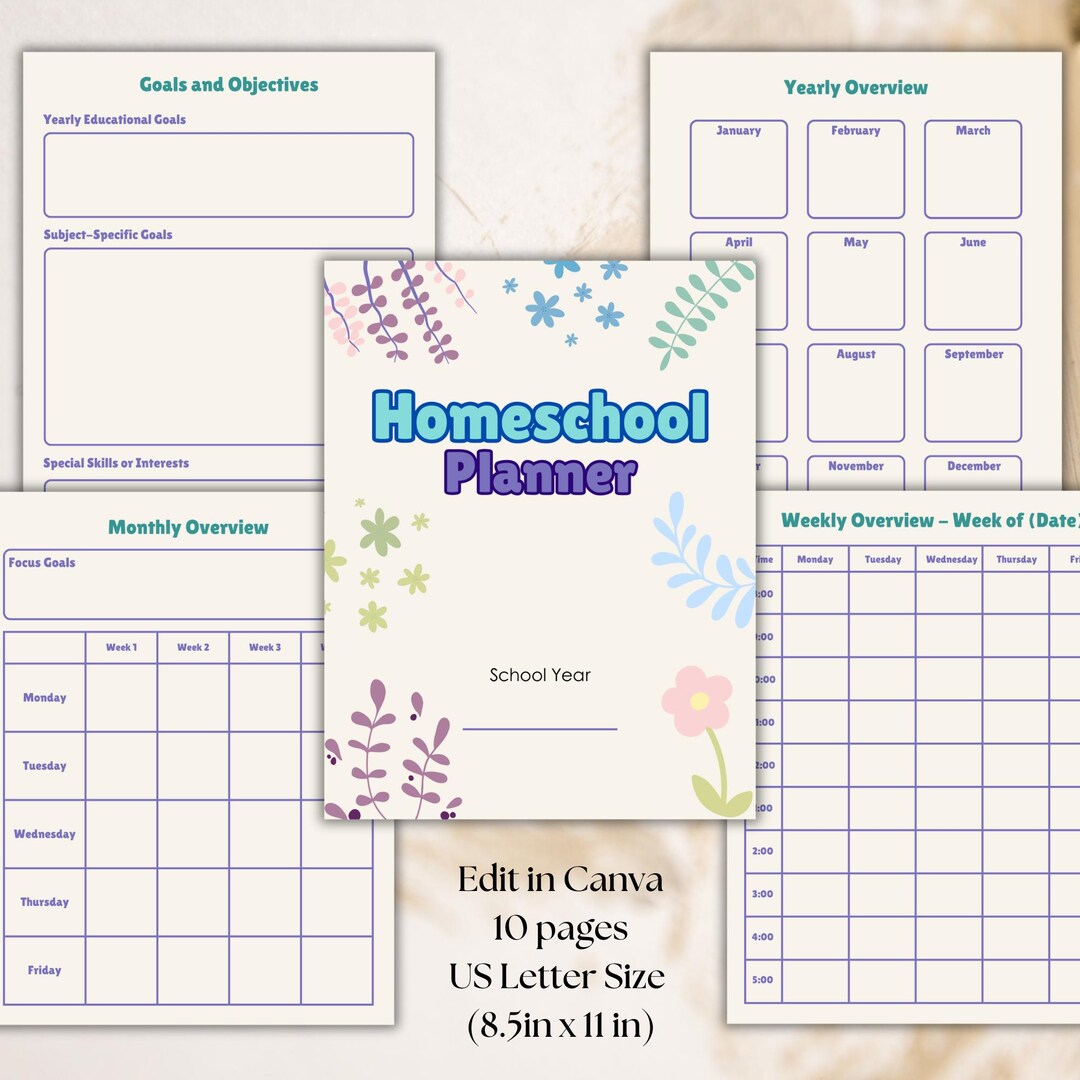 Homeschooling Planner Template, Homeschool Planner, Editable Homeschool ...