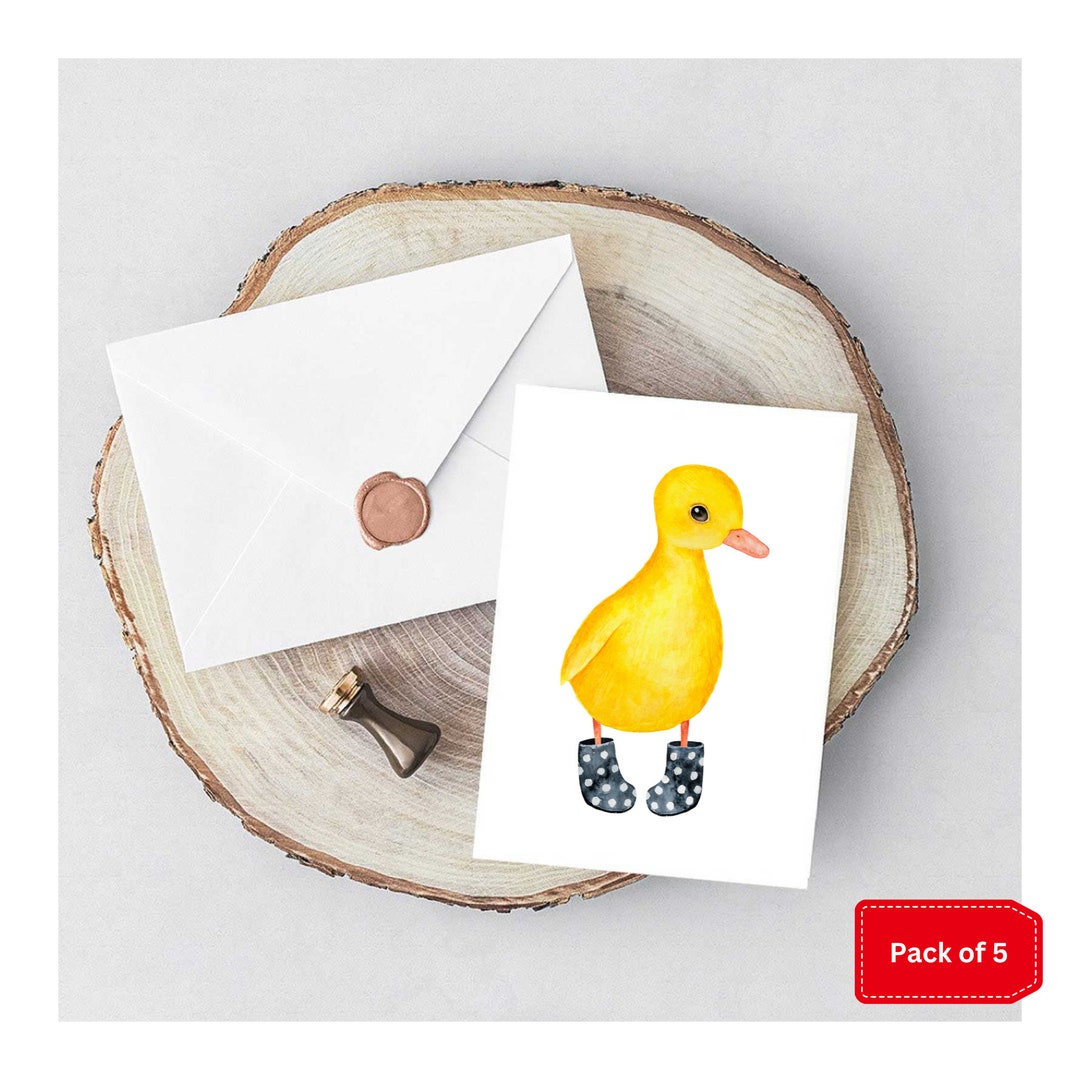 Cute Duck Pack of Cards Notelet Cards Blank Cards Witj Envelopes A6 ...