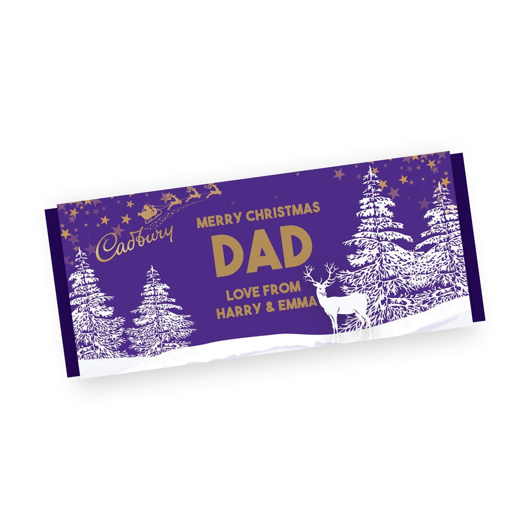 Personalised Cadbury Dairy Milk Stag Christmas Chocolate Bar - Etsy UK