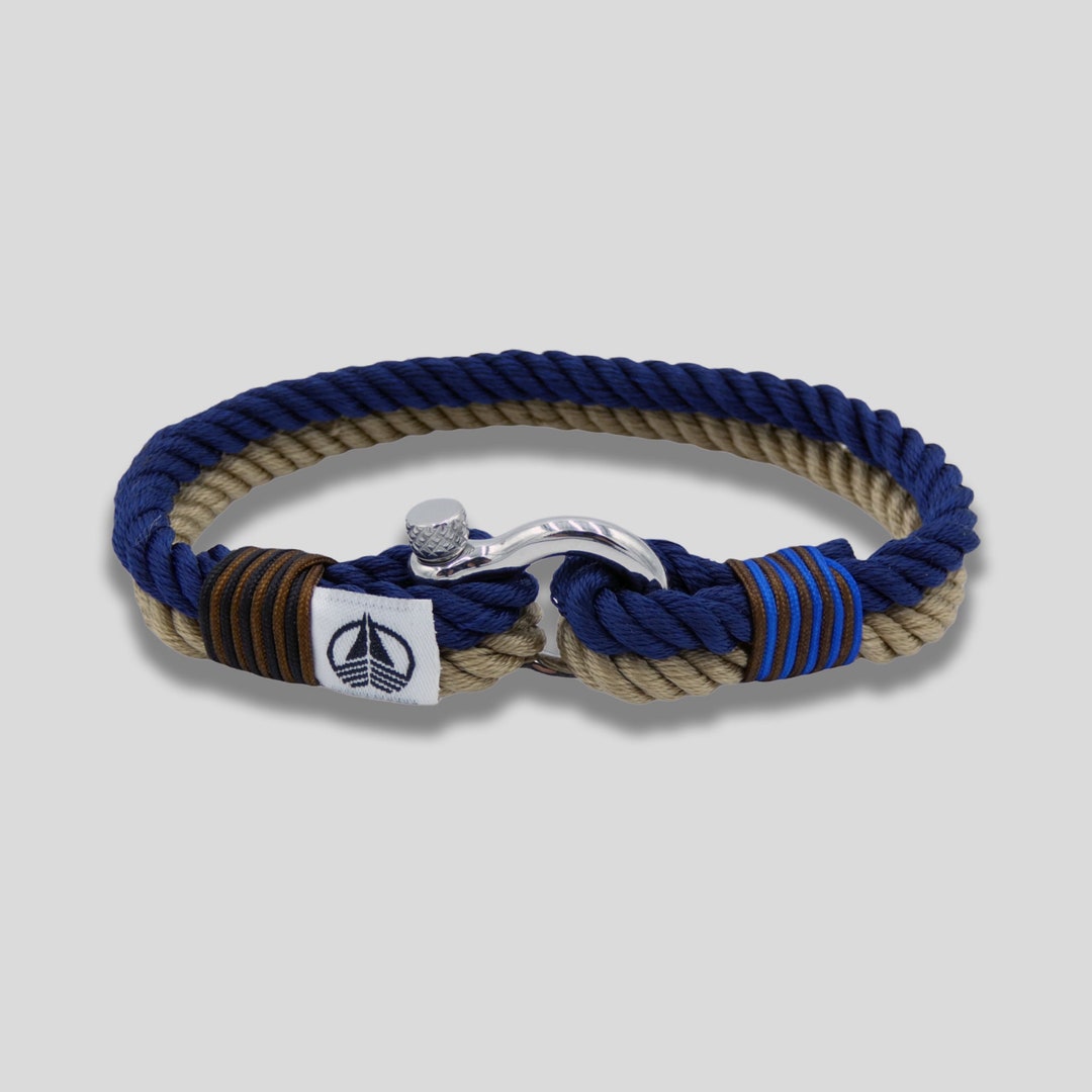 Navy Blue and Beige Marine Sailor Rope Nautical Shackle - Etsy