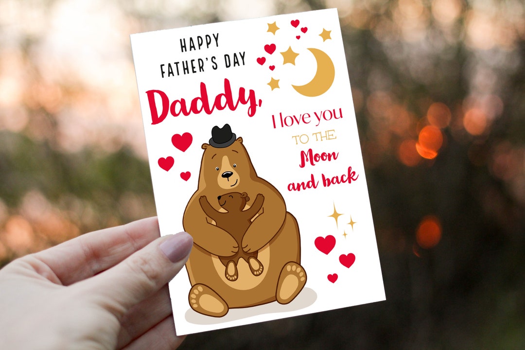 Daddy Fathers Day Card Love You to the Moon and Back - Etsy