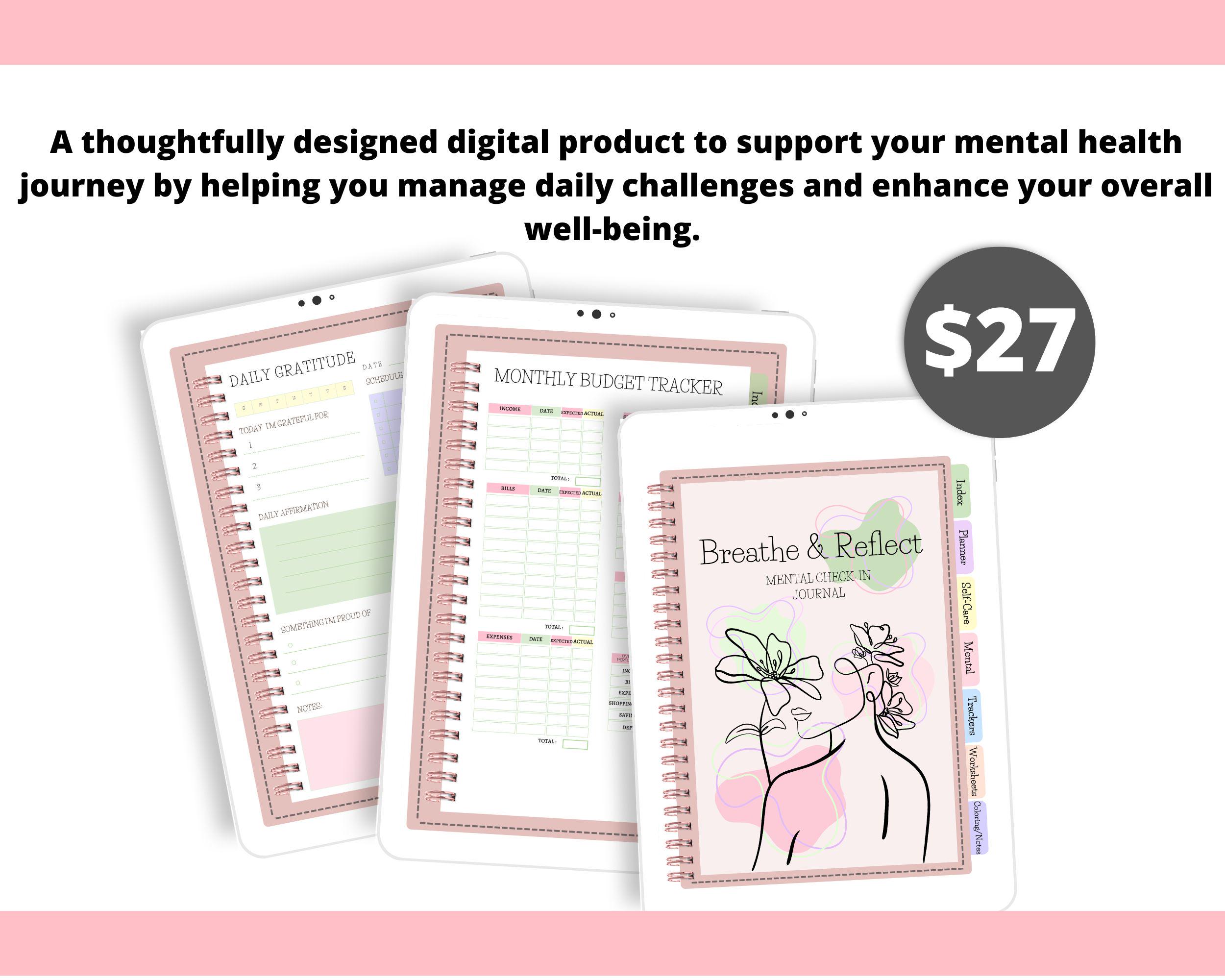 Mental Health Journal, Digital Planner, iPad Planner, Daily Weekly ...
