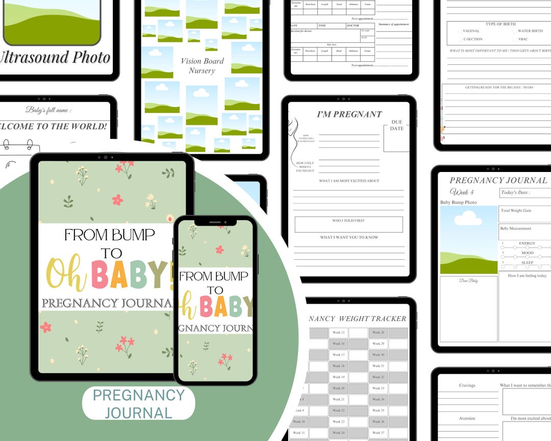 Pregnancy Journal, Digital,ipad Planner, Daily Weekly Monthly Planner ...