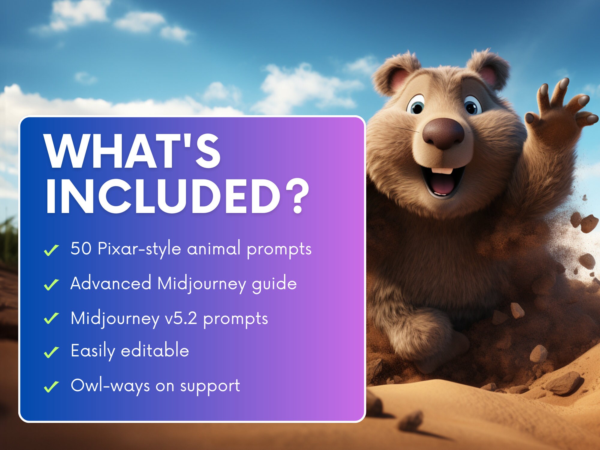 Midjourney Prompts for Pixar Animals | Kids Book Characters | Pixar ...