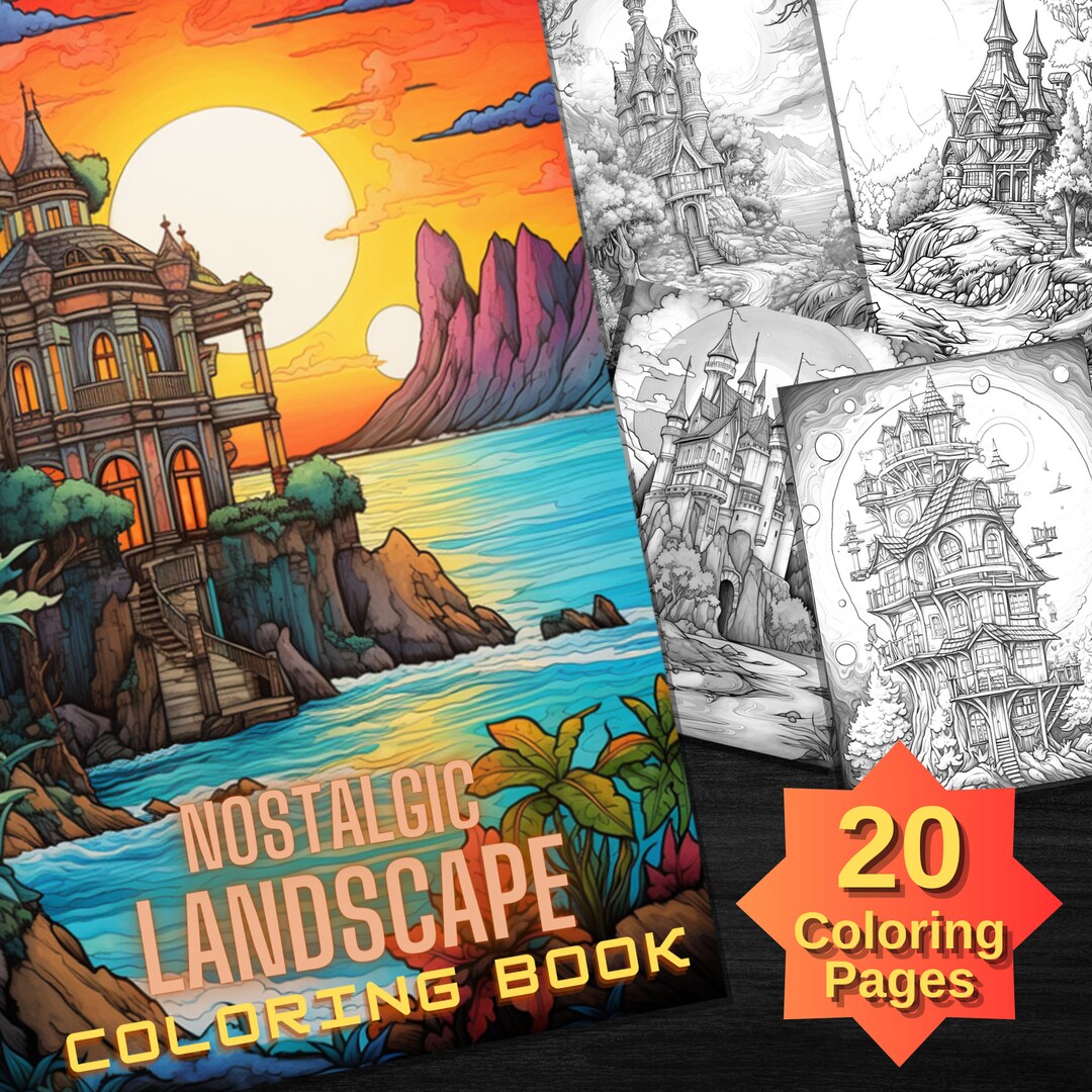 Digital Coloring Pages With the Magic of Nostalgic Landscapes | Color ...