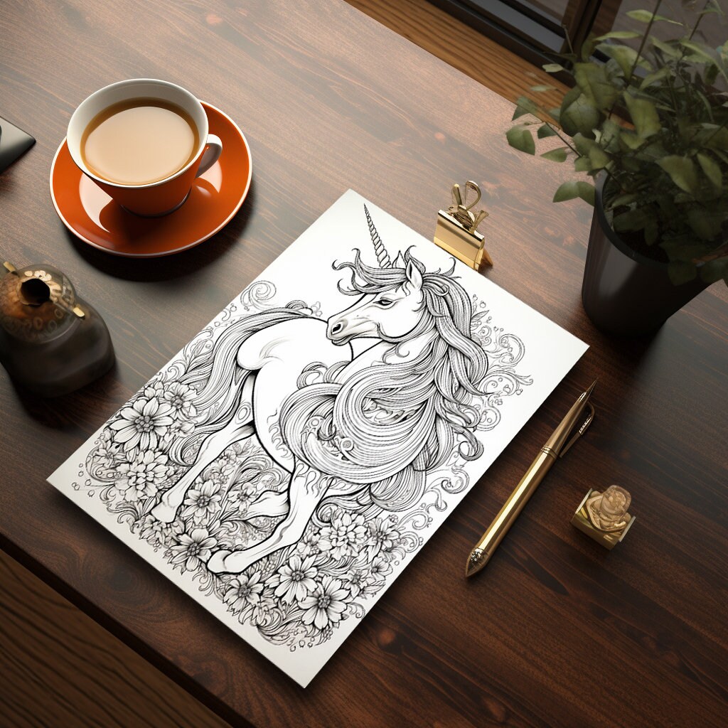 Unicorn Themed Digital Coloring Pages | Step Into the Magical World ...