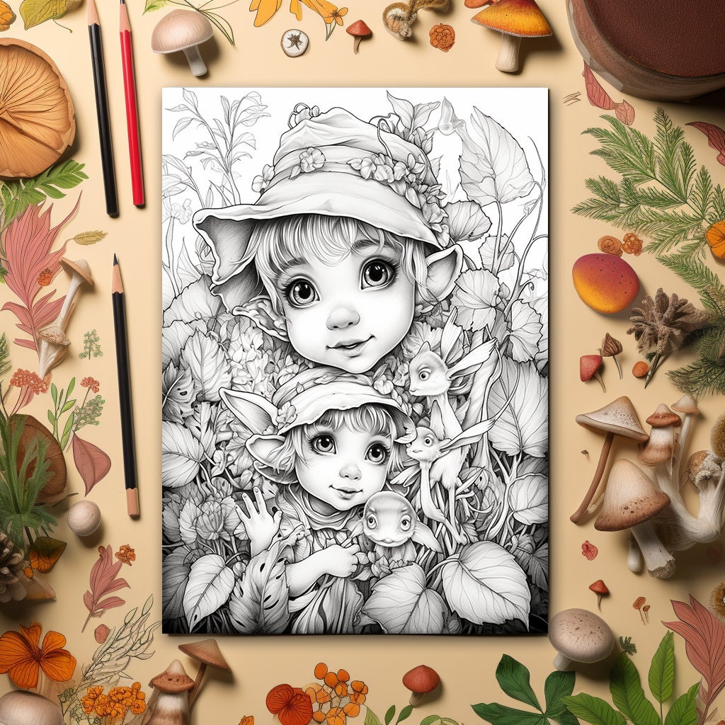 25 Coloring Pages Forest Elves Theme | Coloring Book - Etsy