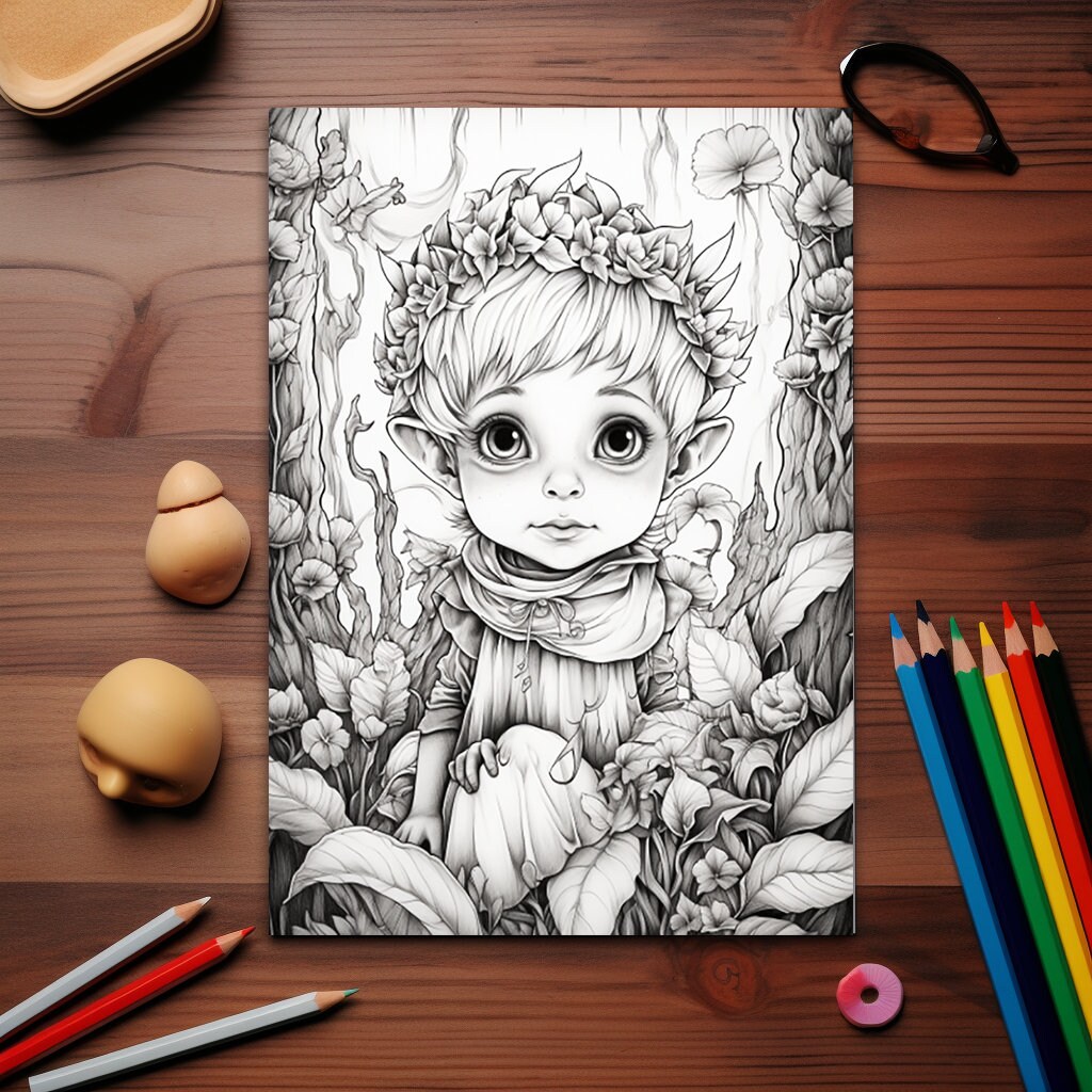 25 Coloring Pages Forest Elves Theme | Coloring Book - Etsy
