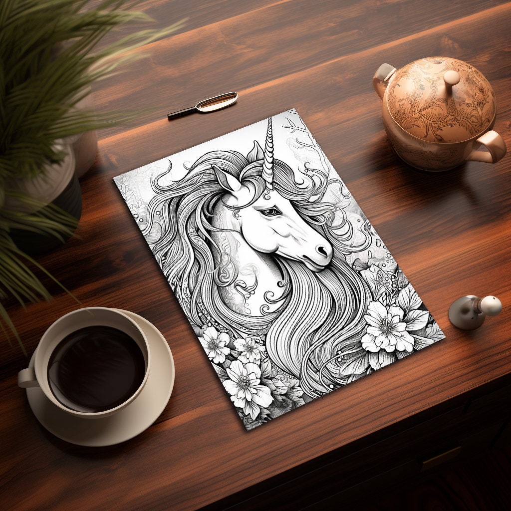 Unicorn Themed Digital Coloring Pages | Step Into the Magical World ...