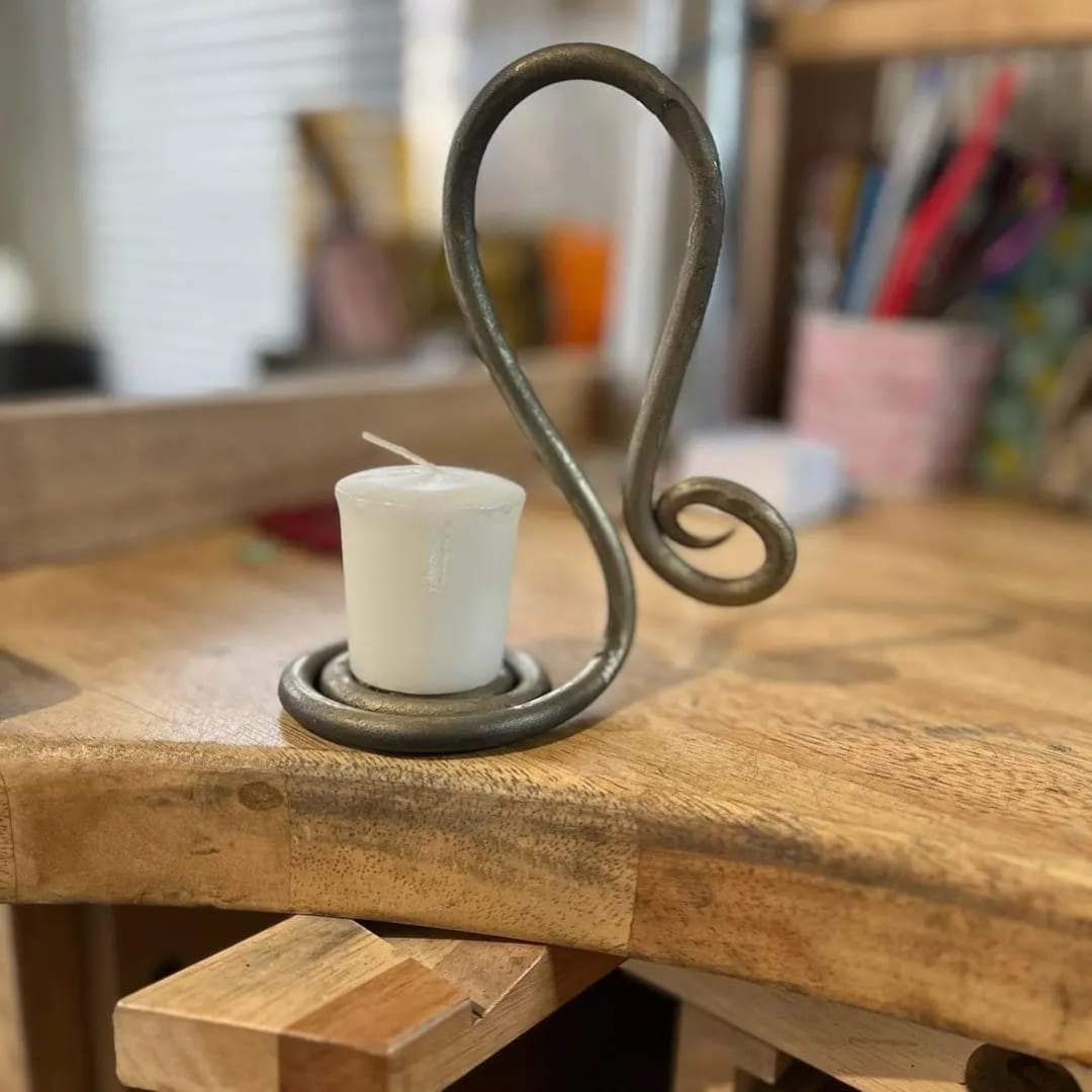 Hand Forged Spiral Candle Holder - Etsy