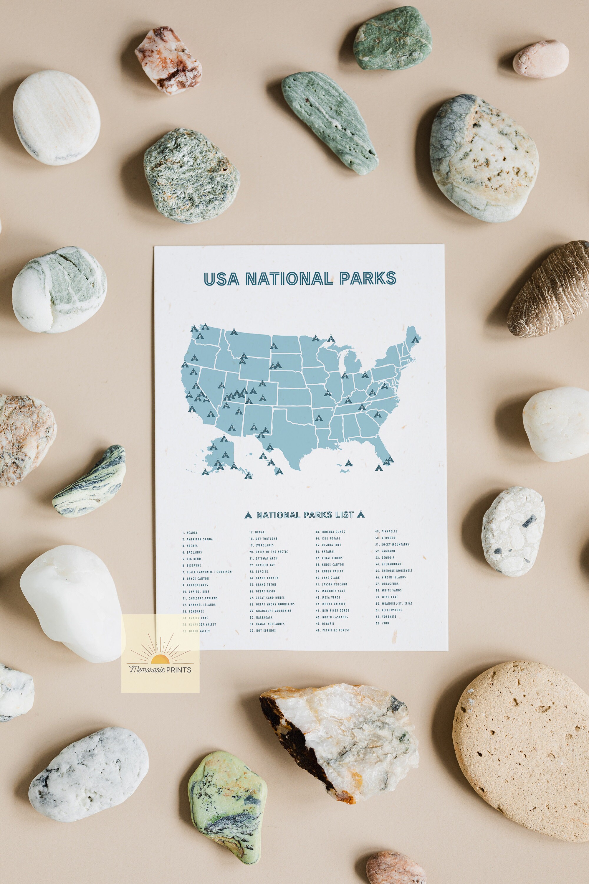 US National Park Map Poster | Customizable Travel Tracker Poster ...