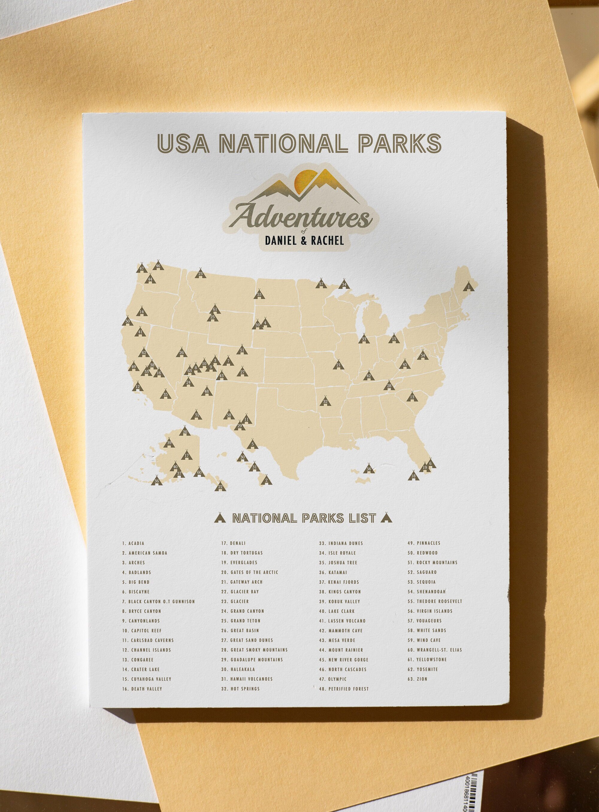 Personalized National Park Map | Customizable Travel Tracker Poster ...