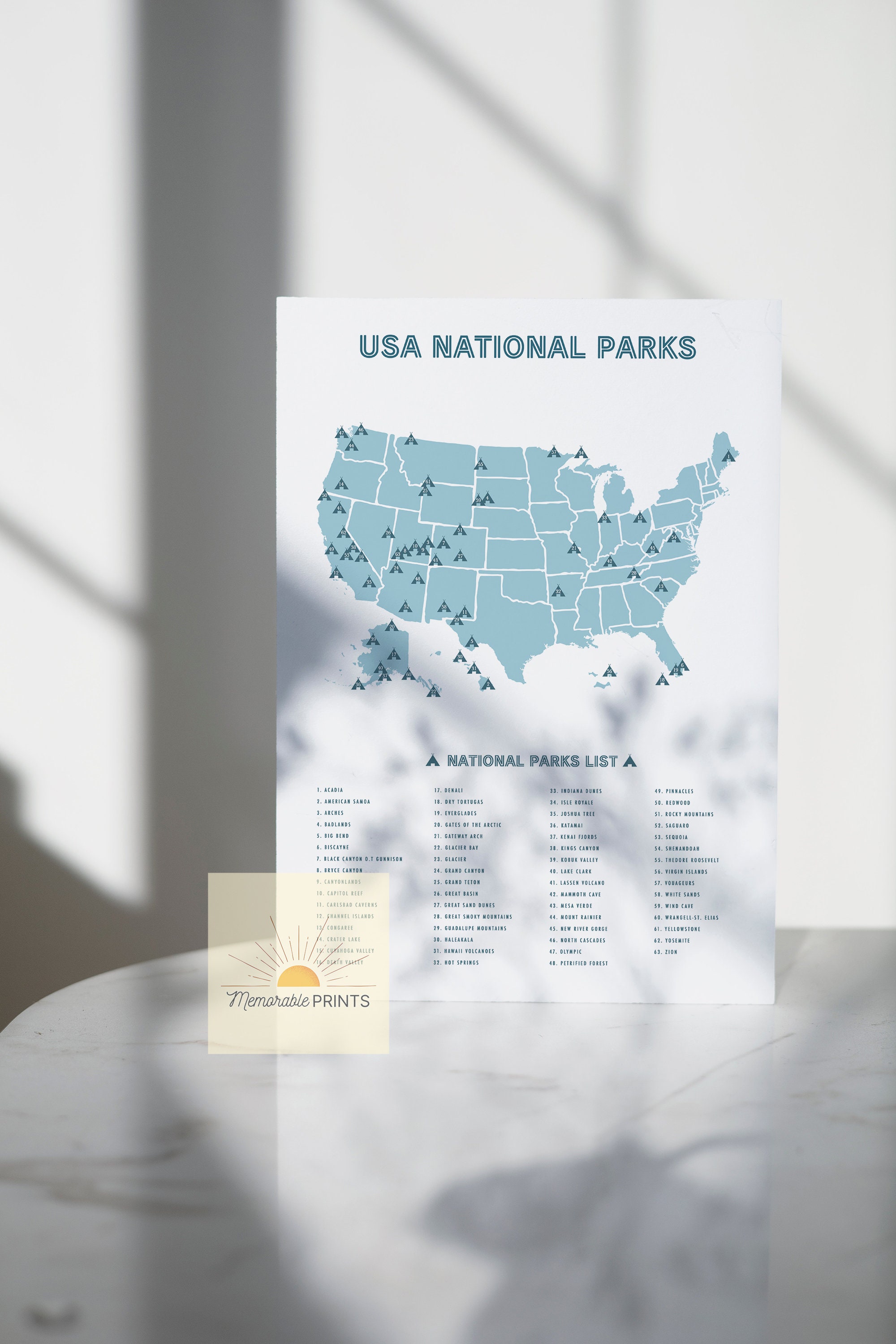 US National Park Map Poster | Customizable Travel Tracker Poster ...