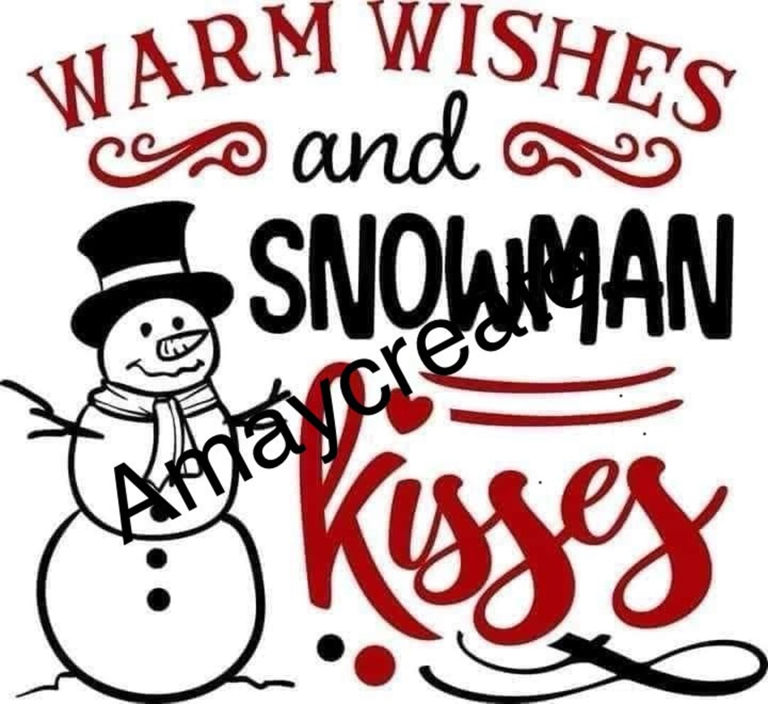 Snowman Kisses SVG and PNG File - Etsy