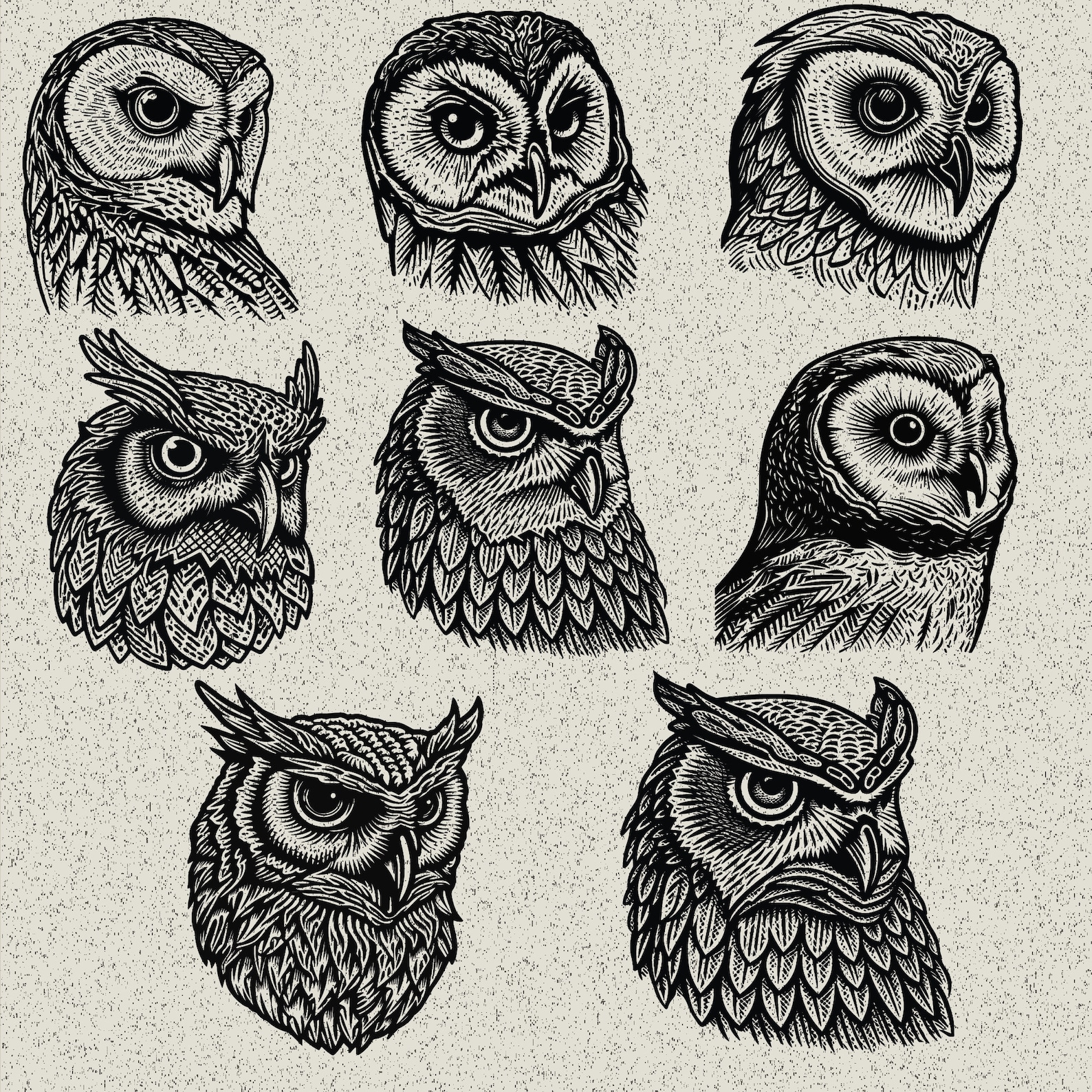 55 Owl Designs Bundle SVG-PNG Designs for Laser Engraving and Print ...