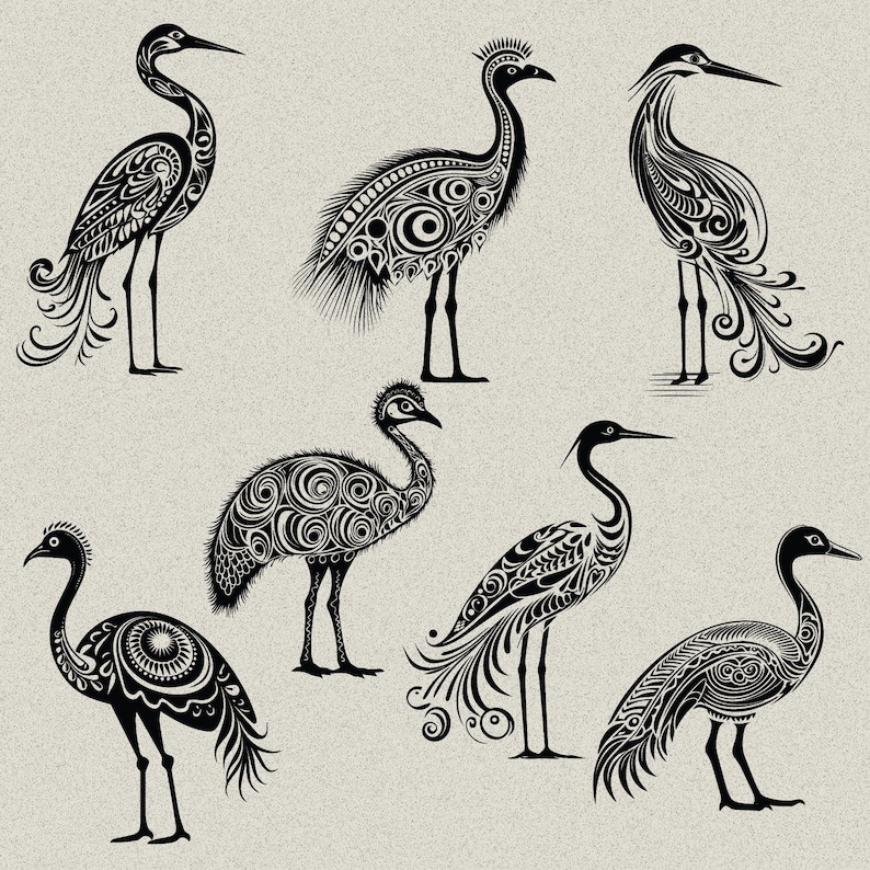 50 Tribal Bird Design Bundle SVG & PNG Files, for Engraving, Cutting ...