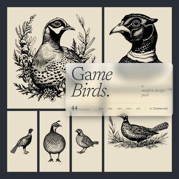 Silhouette of Grouse - Etsy UK