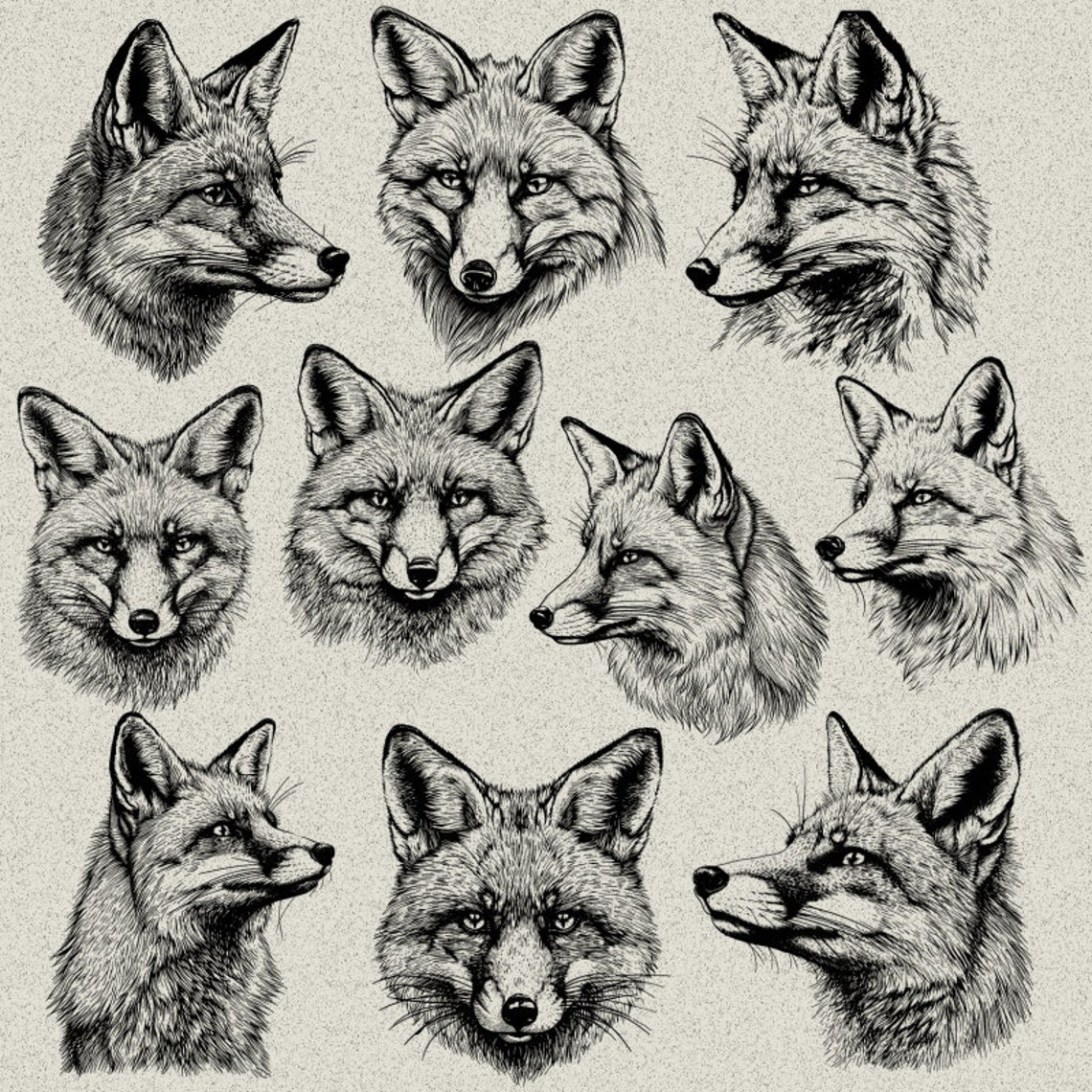 47 Fox Designs Bundle PNG & SVG Digital for Laser Engraving or Print ...