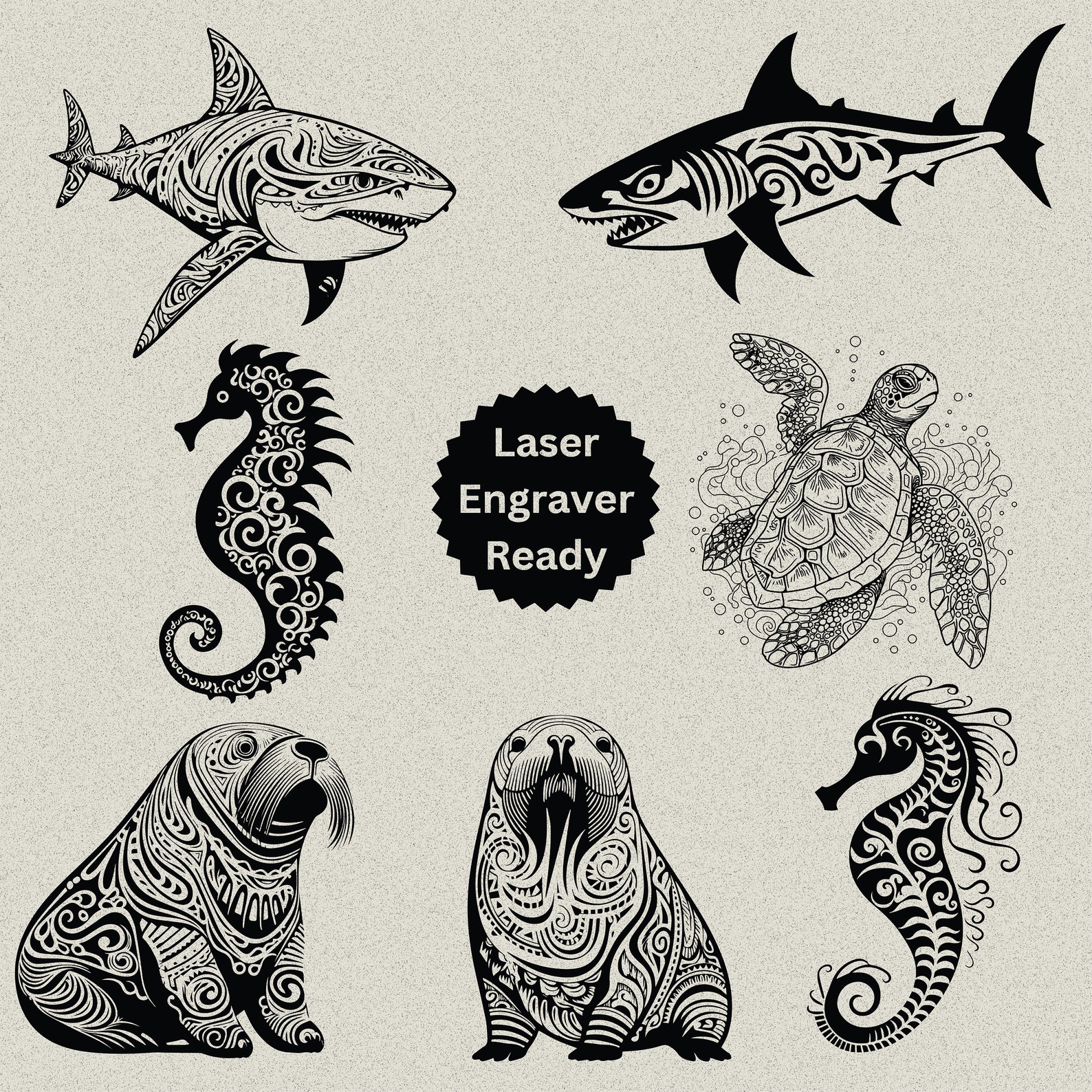 25 Tribal Sea Animals SVG-PNG Bundle Digital Download Māori: Dolphin ...