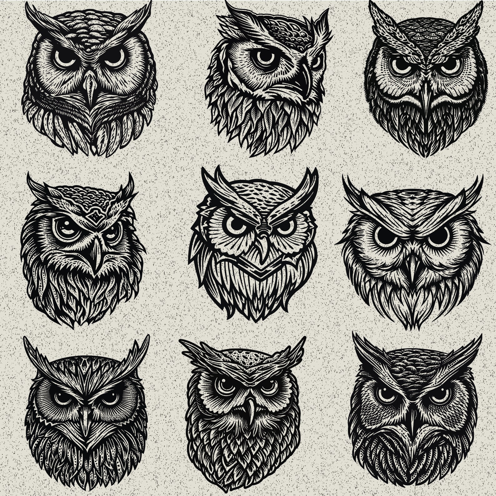 55 Owl Designs Bundle SVG-PNG Designs for Laser Engraving and Print ...