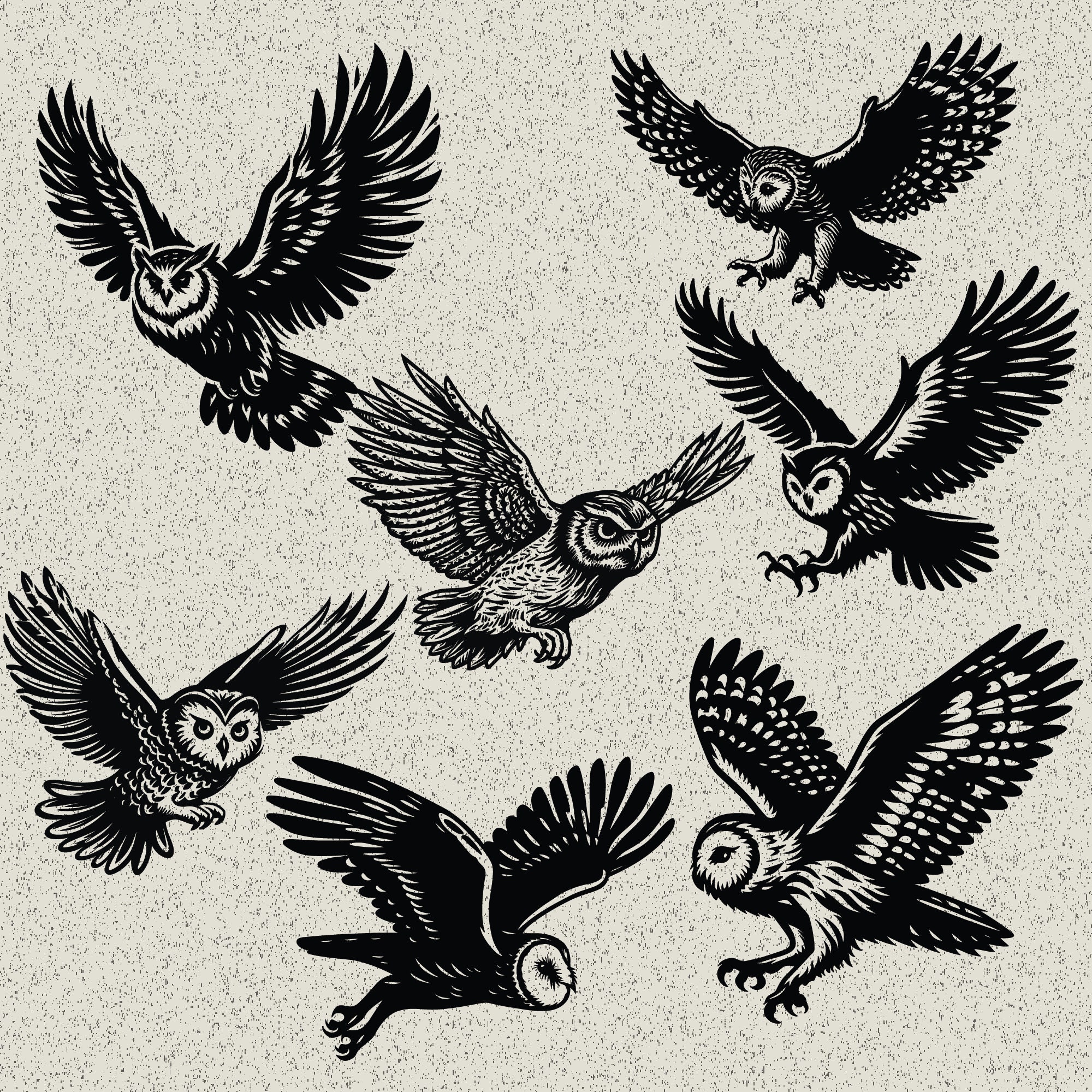 55 Owl Designs Bundle SVG-PNG Designs for Laser Engraving and Print ...