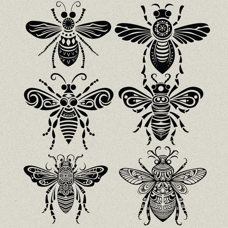 25 Tribal Insect and Bug SVG PNG Bundle, Bee, Fly, Mosquito, Beetle ...