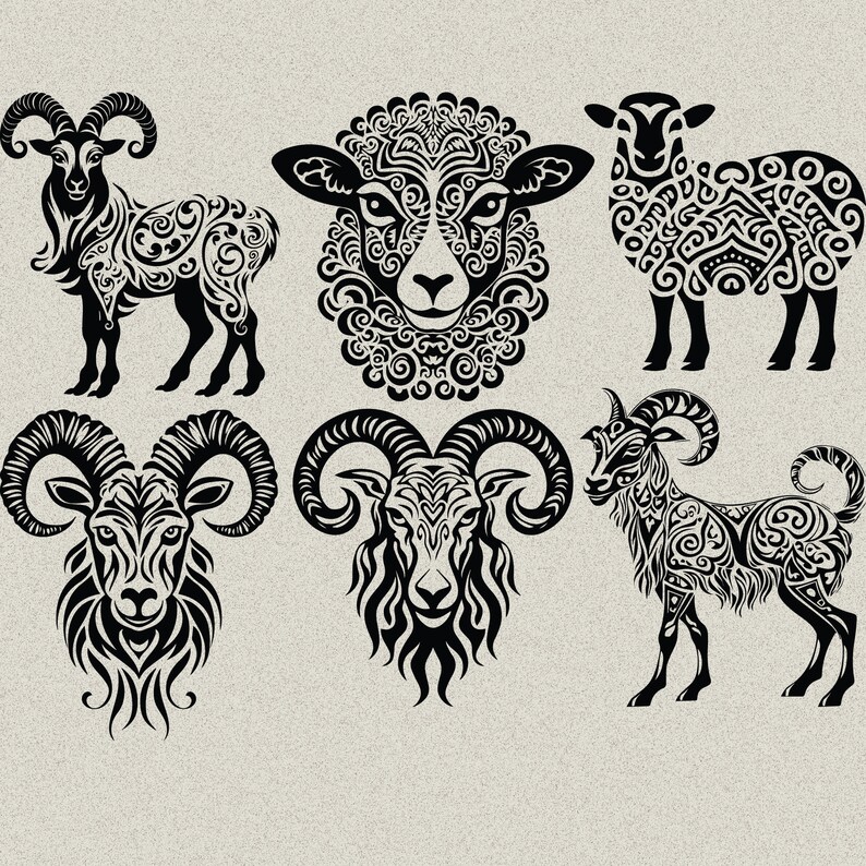 25 Tribal Farm Animals Bundle Laser Engraver and Print Ready Designs ...
