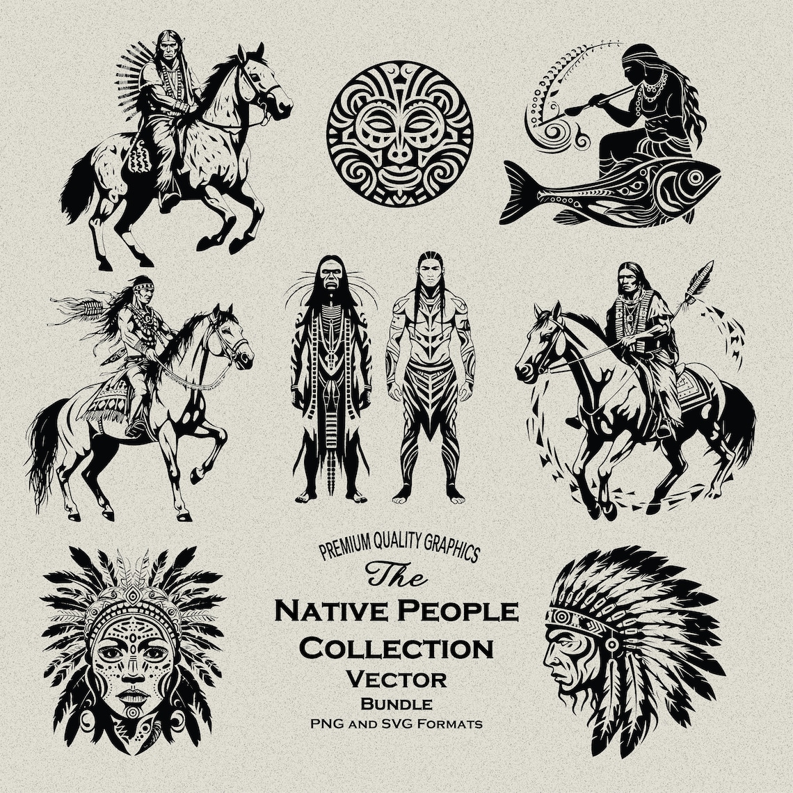 25 Native People Svgs & Pngs Tribal Designs Pack for Laser Engraver ...