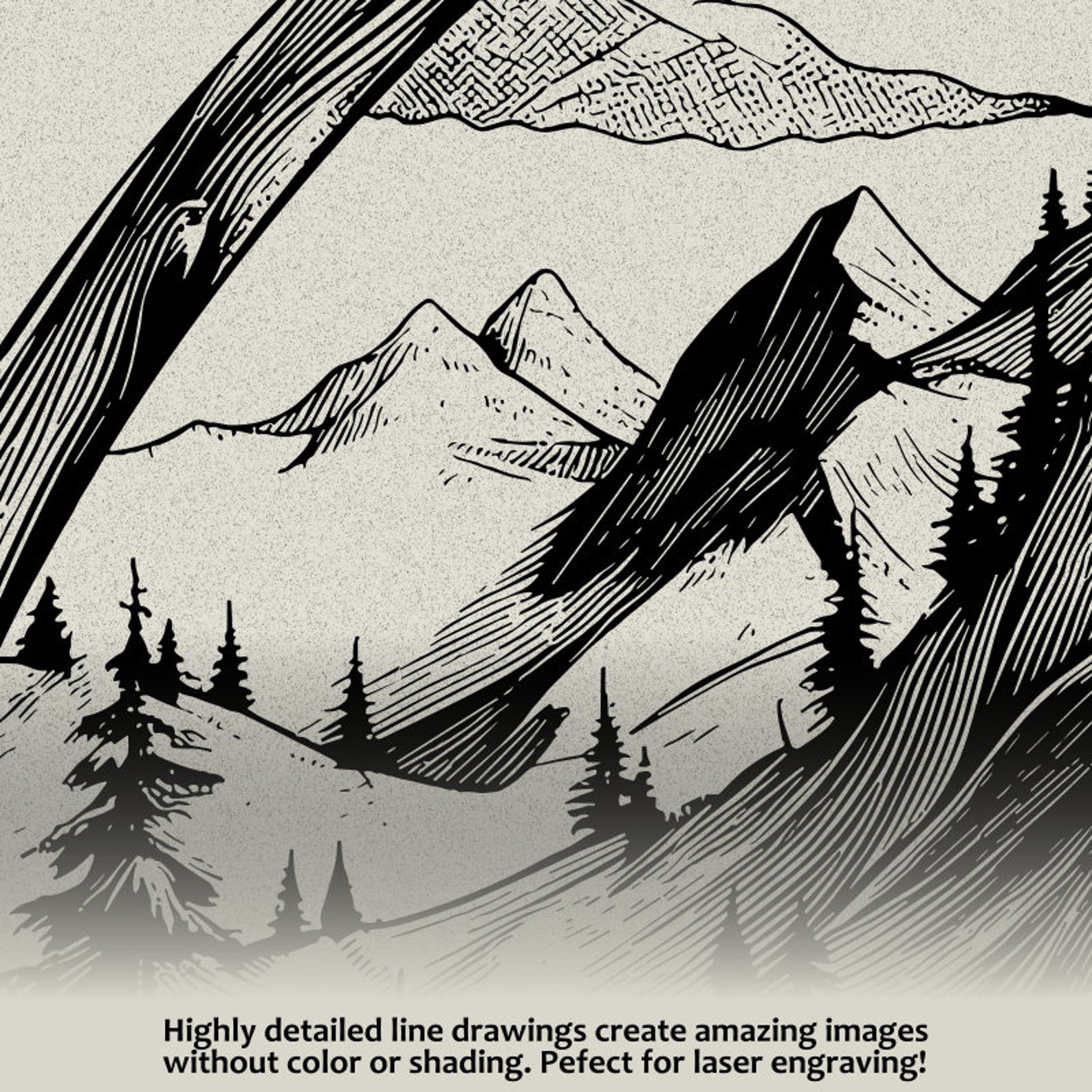 46 Mountain Sign SVG-PNG Bundle High Detail Designs for Laser Engraving ...