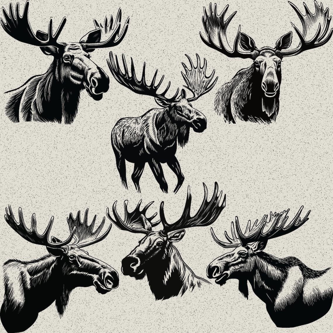 25 Moose Design Bundle PNG & SVG Formats Good for Laser Engraving and ...