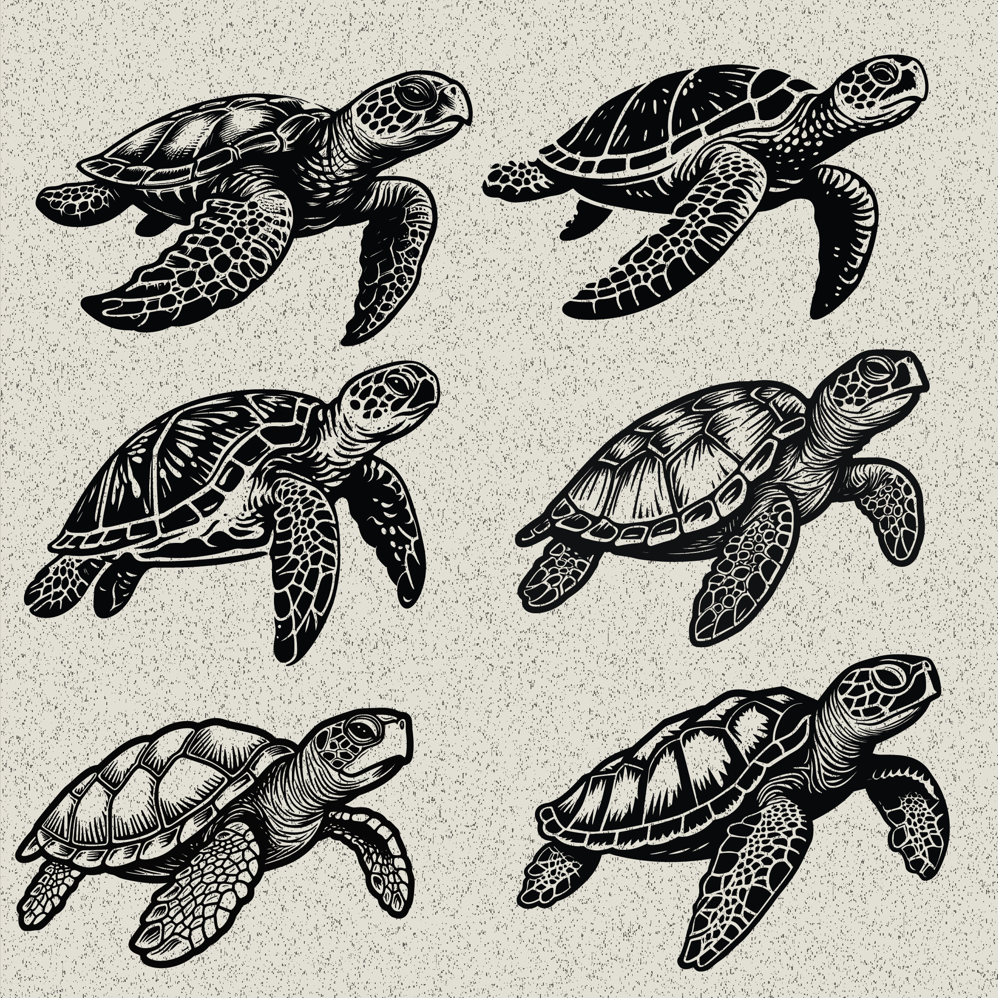 34 Sea Turtle Graphics SVG and PNG Bundle: Laser Engraver and Print ...