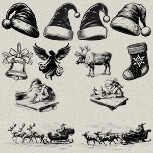 100 Christmas Designs Bundle PNG & SVG Digital for Laser Engraving or ...