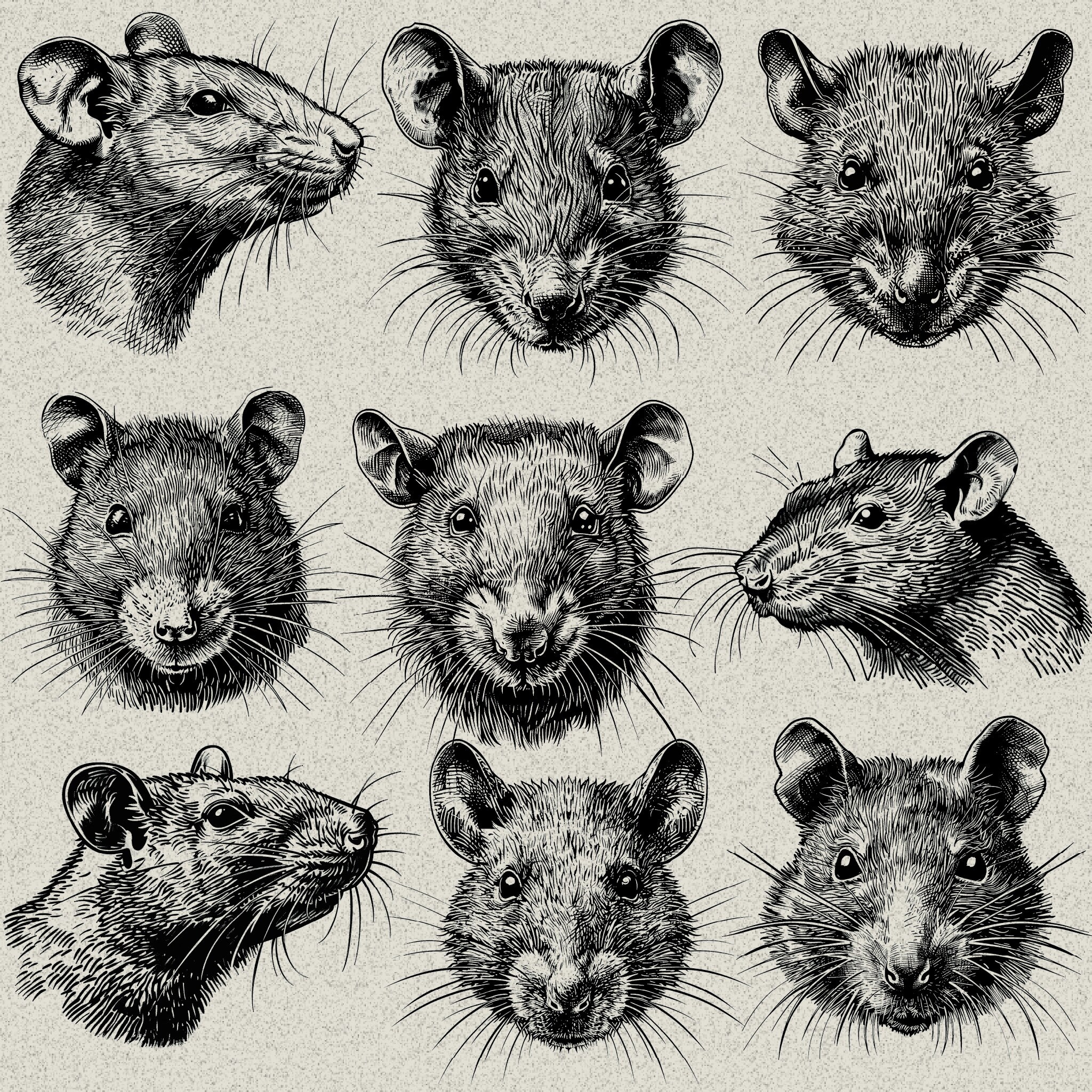 36 Rat Designs Bundle PNG & SVG Digital for Laser Engraving or Print ...