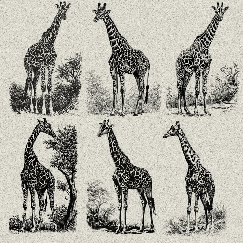 43 Giraffe Design Bundle PNG & SVG for Laser Engraving or Print. Baby ...