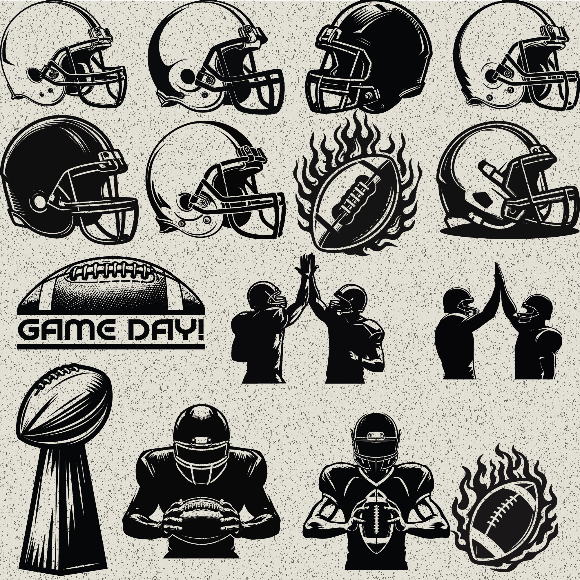 89 Football Graphics SVG and PNG Bundle: Helmet, Gameday, Cheerleader ...