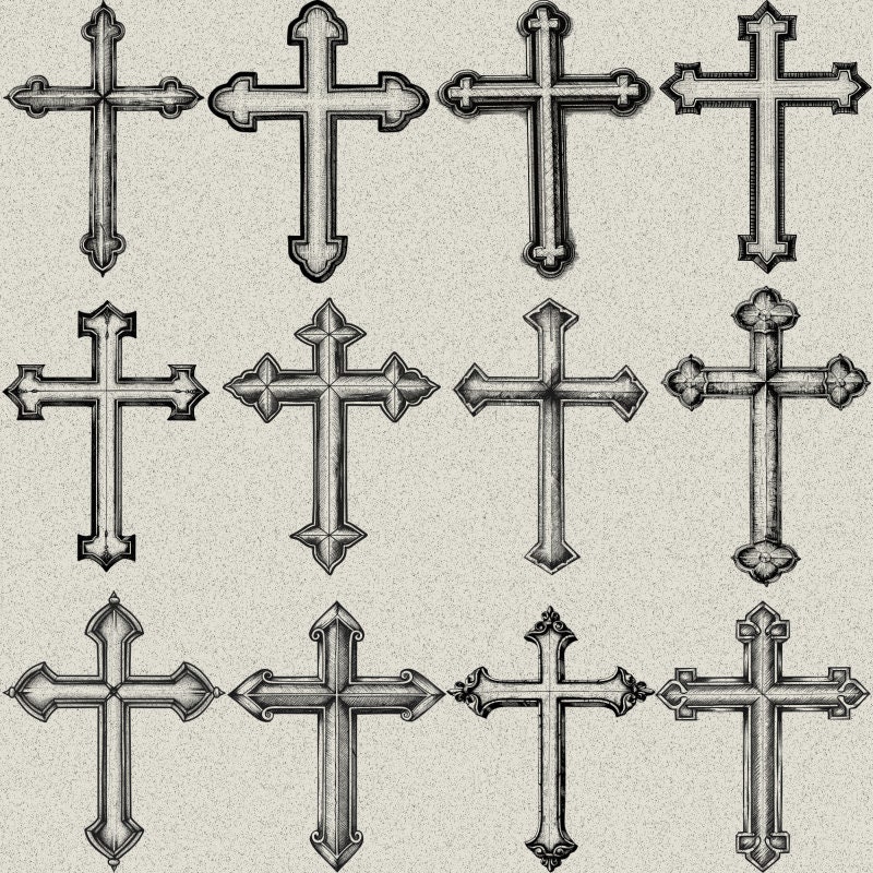 67 Christian Cross Designs Bundle PNG & SVG Digital for Laser Engraving ...