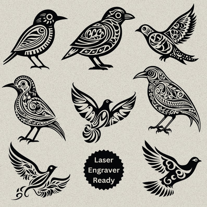 50 archivos SVG y PNG de diseño de aves tribales para - Etsy México