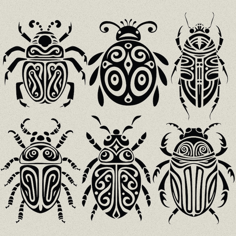 25 Tribal Insect and Bug SVG PNG Bundle, Bee, Fly, Mosquito, Beetle ...