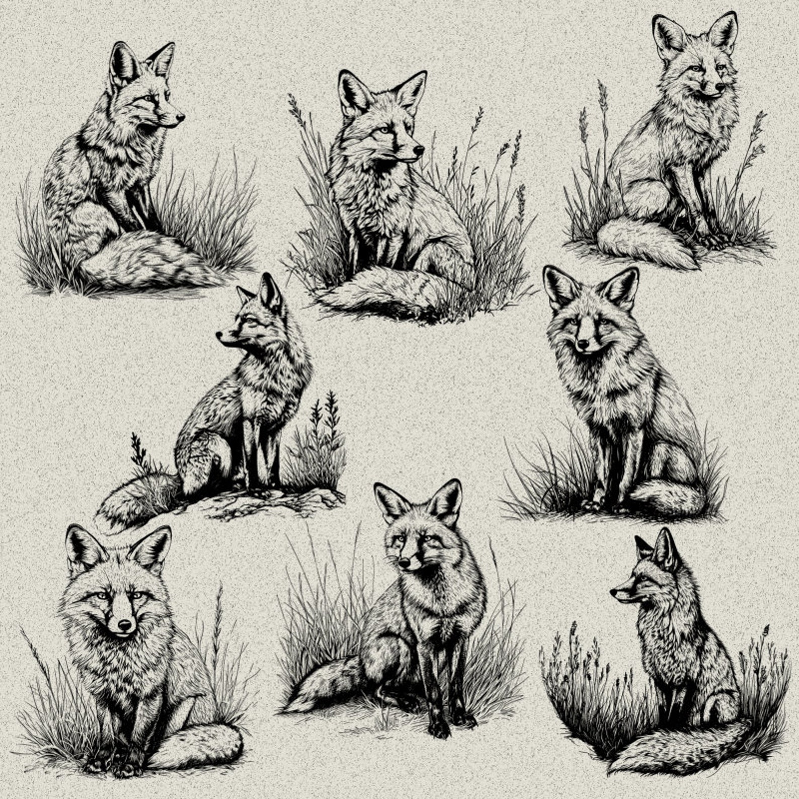 47 Fox Designs Bundle PNG & SVG Digital for Laser Engraving or Print ...