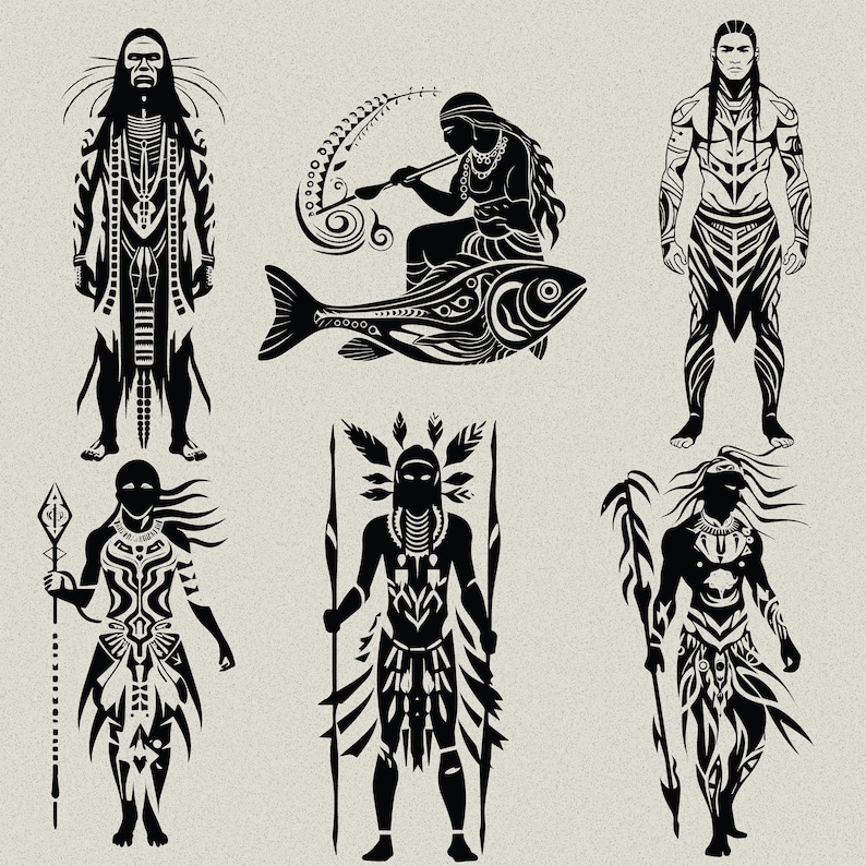 25 Native People Svgs & Pngs - Tribal Designs Pack for Laser Engraver ...